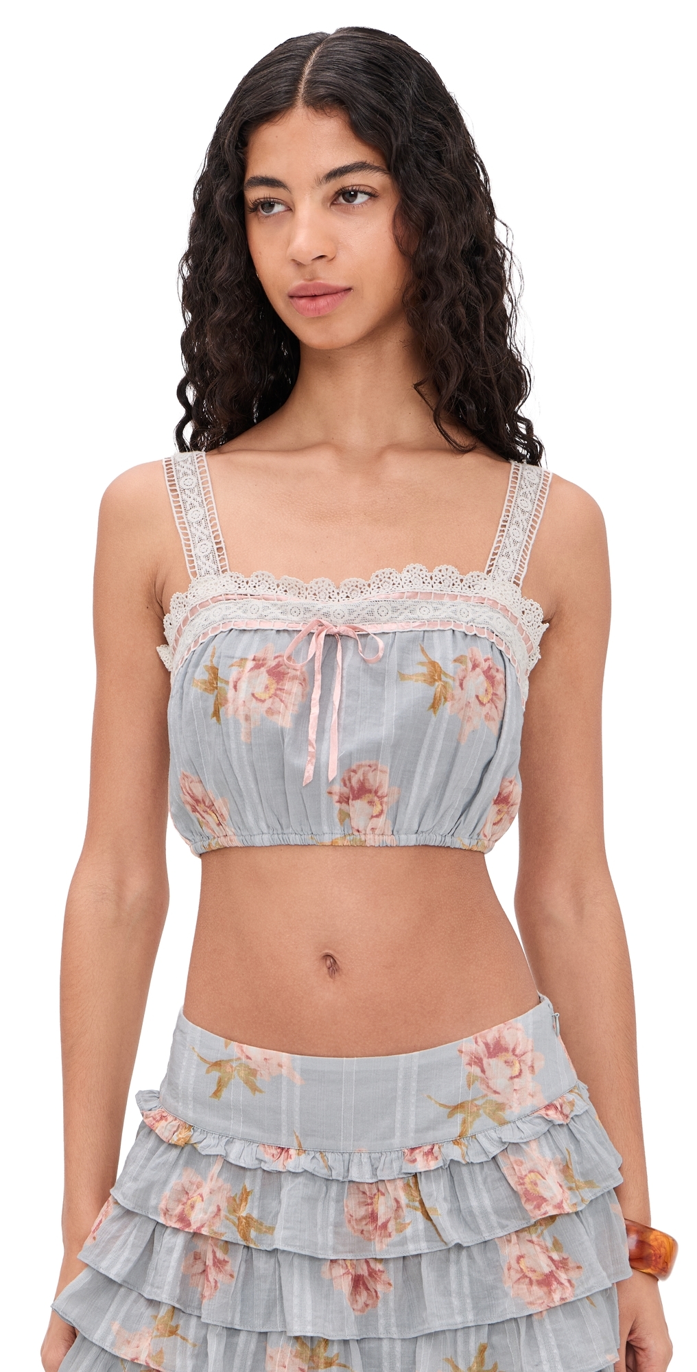 LOVESHACKFANCY LoveShackFancy Moralina Floral Mini Skirt